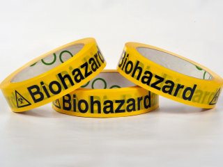 Adhesive Tape - BIOHAZARD 25mm - Crime Scene Investigation Equipment Ltd